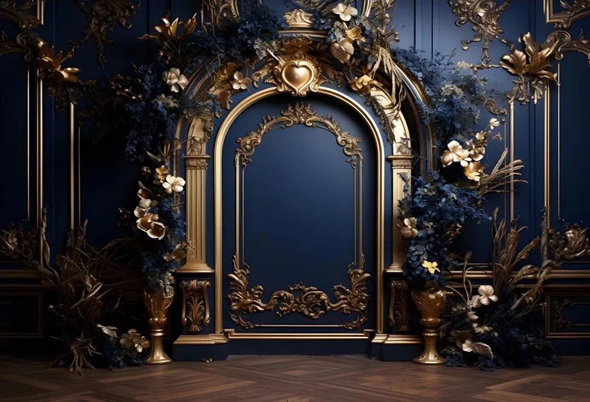 Luxury Blue Baroque Room Adult Birthday Wedding Maternity Portrait r ...