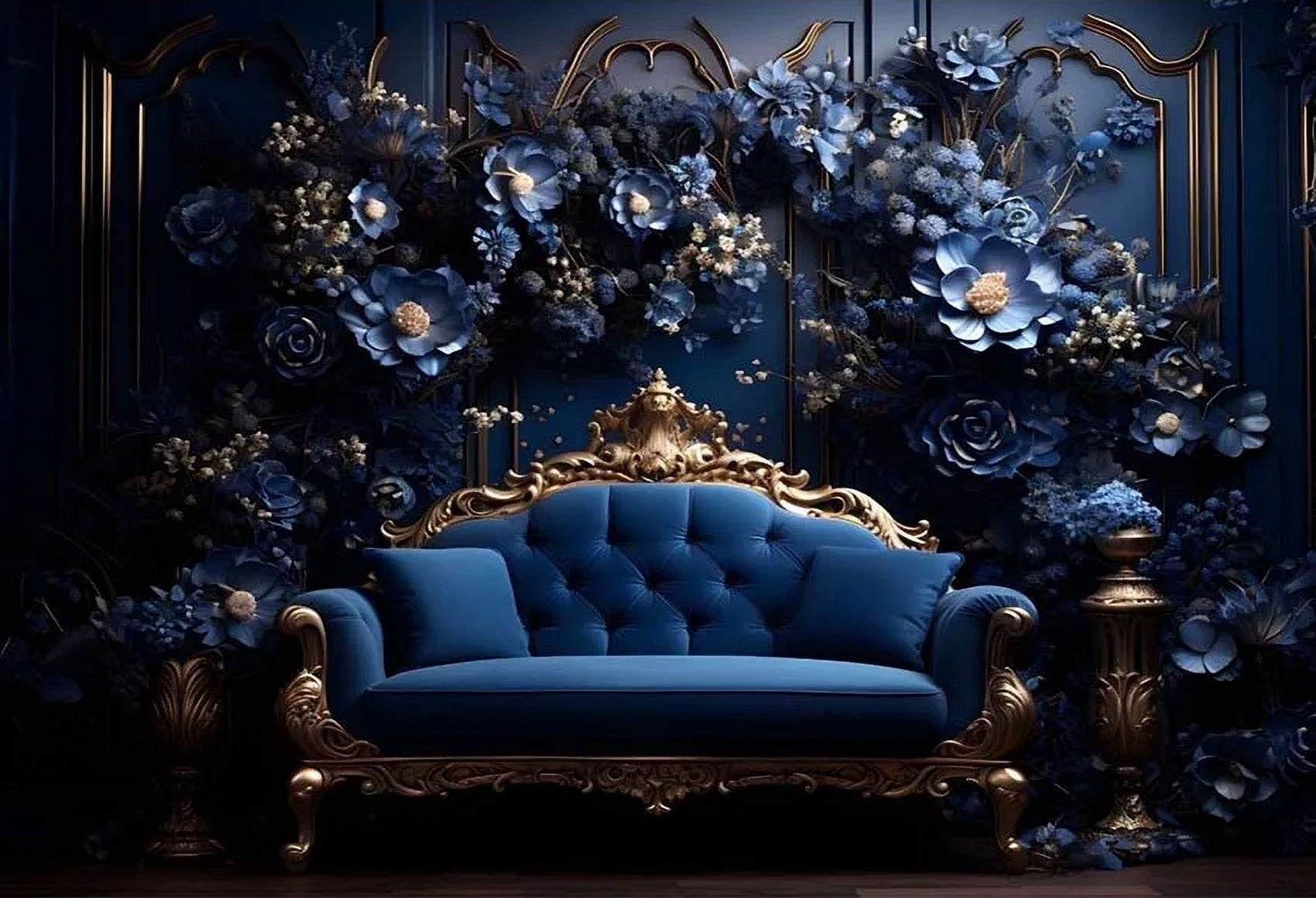 Luxury Blue Baroque Room Adult Birthday Wedding Maternity Portrait r ...