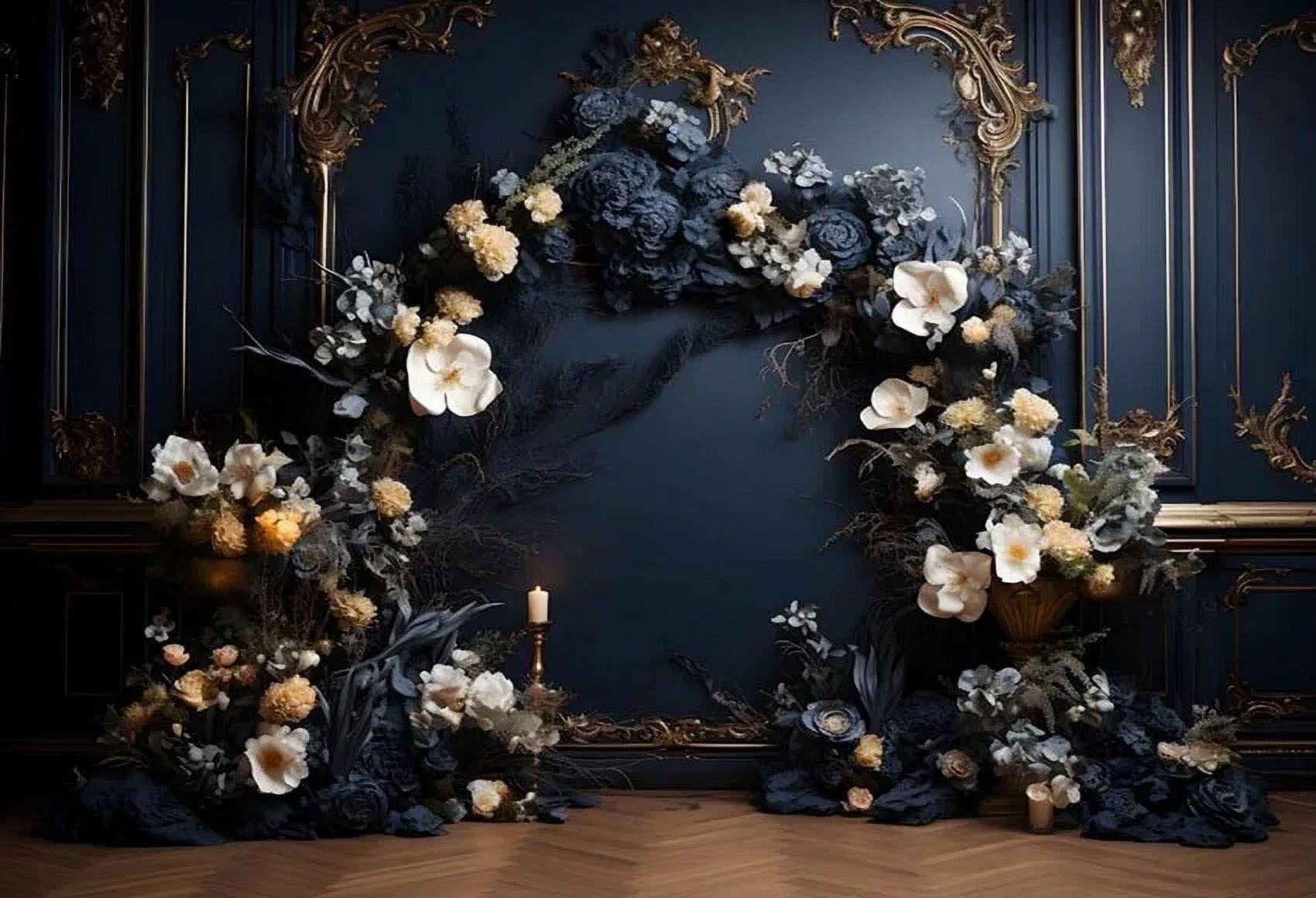 Luxury Blue Baroque Room Adult Birthday Wedding Maternity Portrait r ...