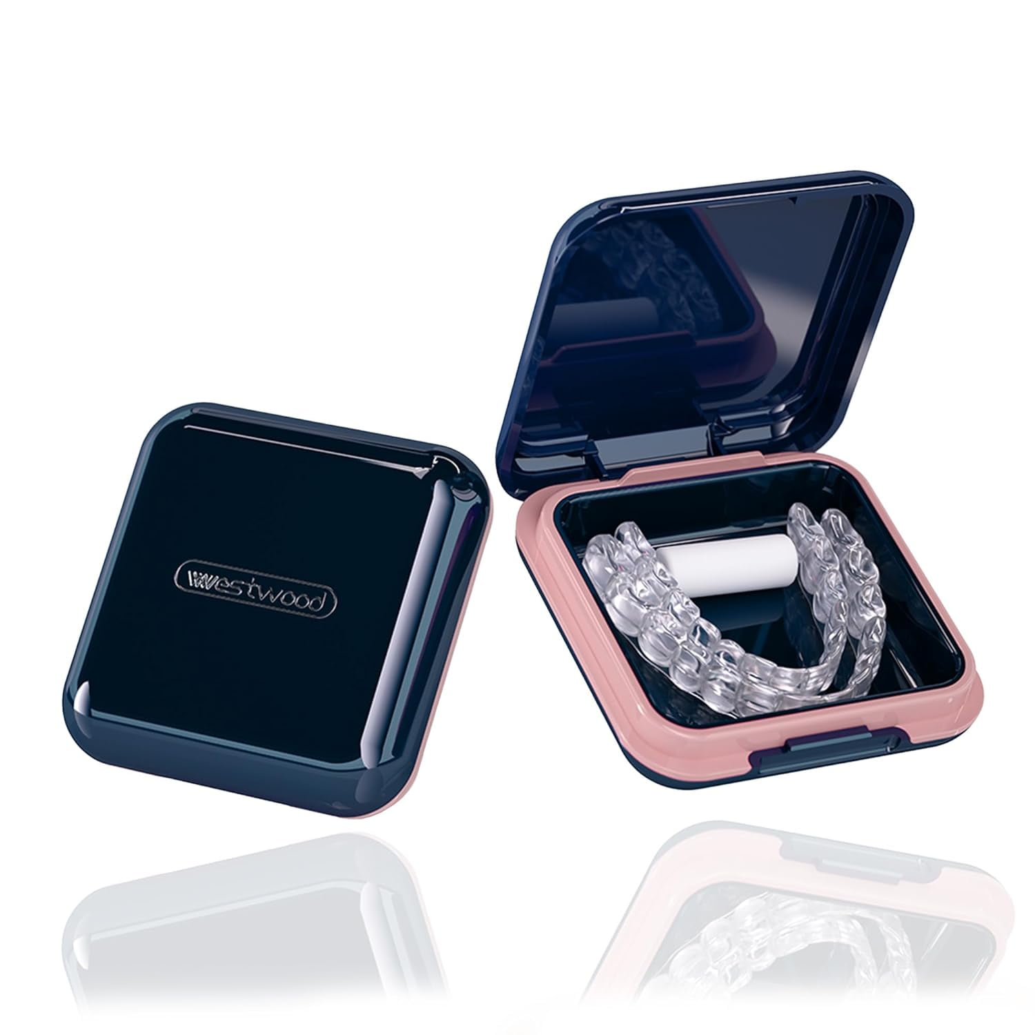 Luxury Blue Retainer Orthodontic Aligner Dental Mouth Guard Case with ...