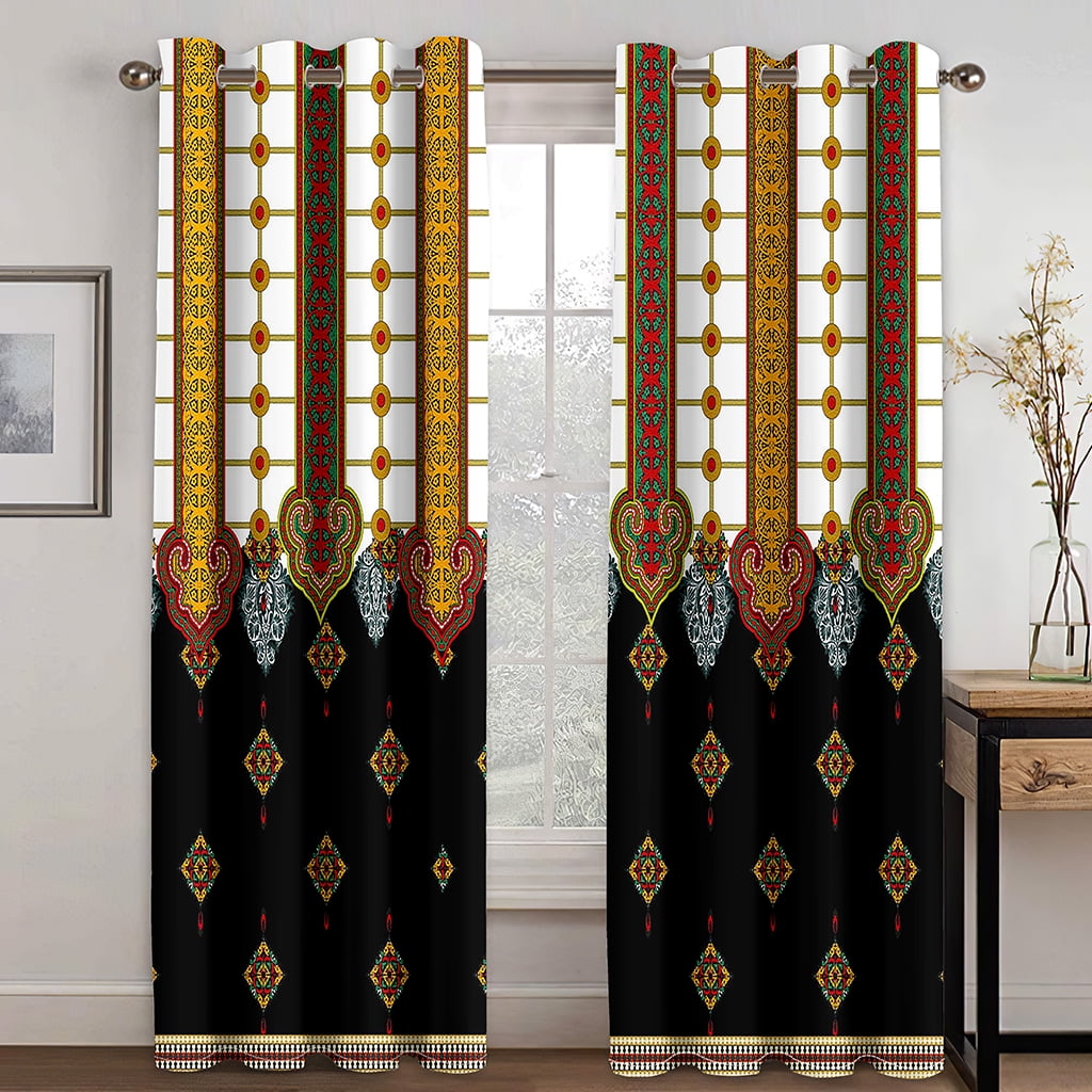 Luxury Bohemia Boho Saba Barquote Abstract EthiopianWindow Curtains for Kids Bedroom Living Room ...