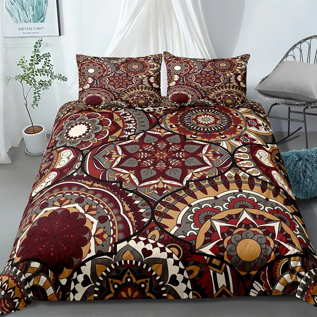 Luxury Boho Mandala Duvet Cover Set Bohemian Bedding Sets Mandala Print ...
