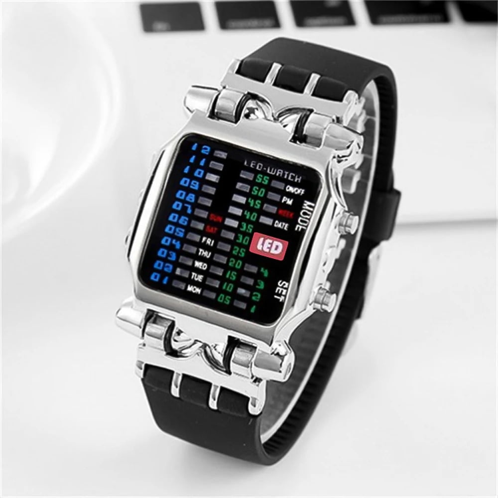 Luxury Brand TVG Watches Men Fashion Rubber Strap LED Digital Watch Men ...