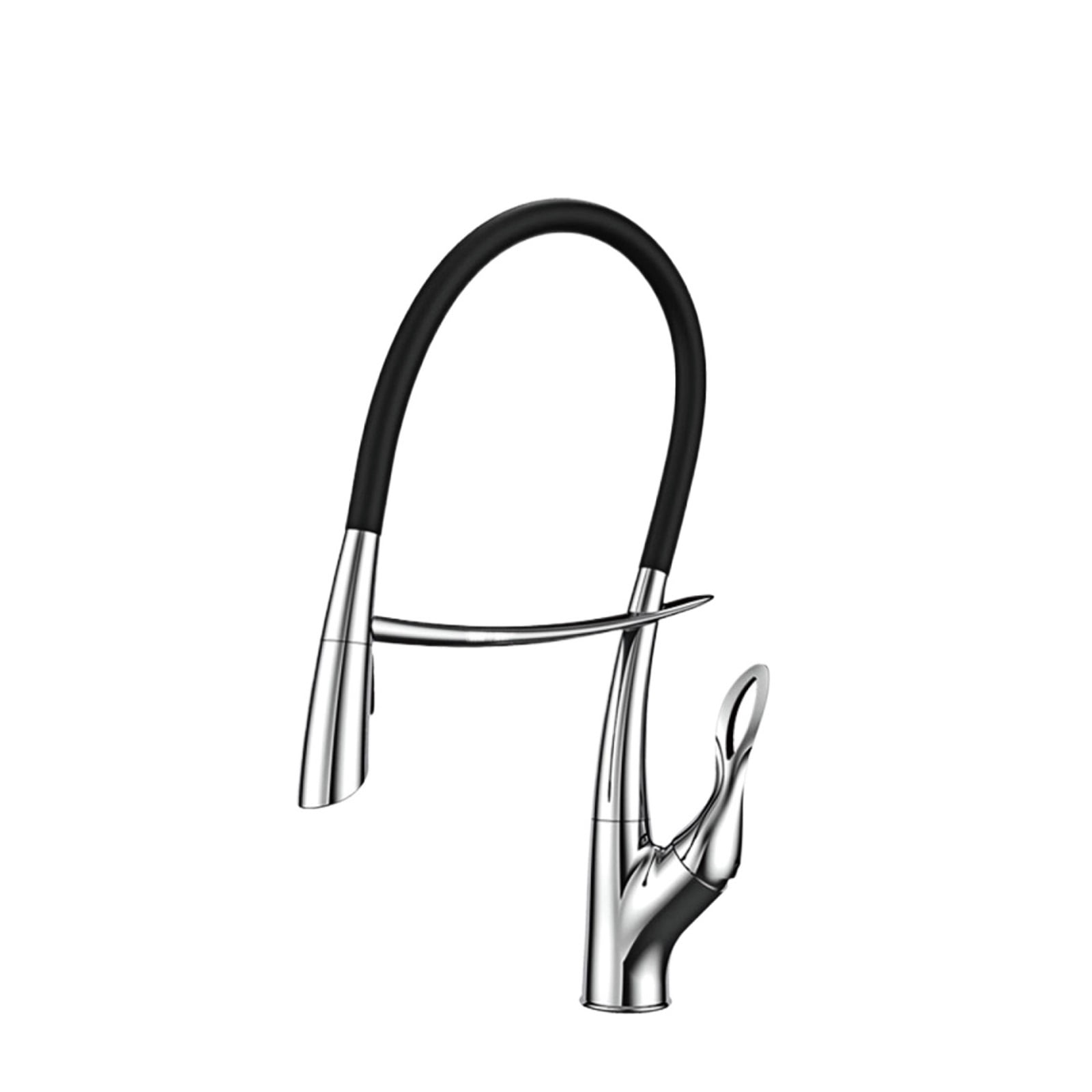 Luxury Brass Gun Gray Kitchen Faucet, Magnetic Suction Pull-out Design ...