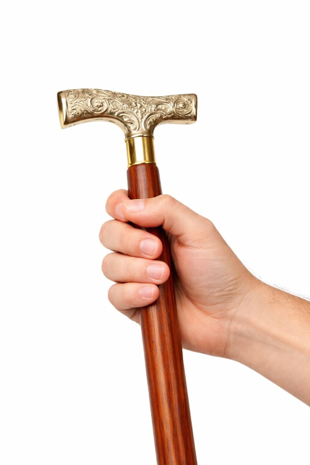 Luxury Brass Handle Walking Cane Wooden Gentleman Cane Decorative ...