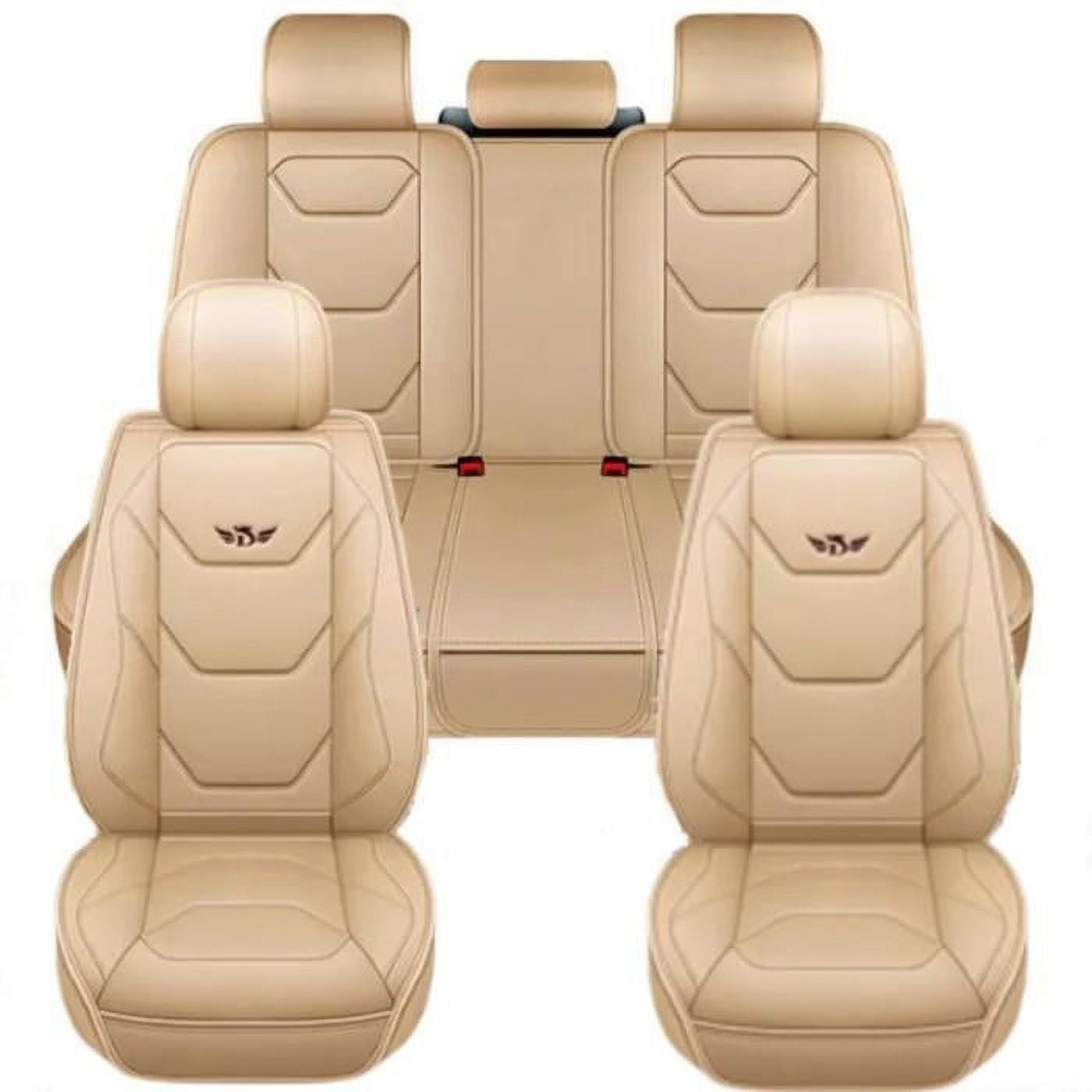 Luxury Breathable Car Seat Covers, Universal 5D PU Leather Front Back ...