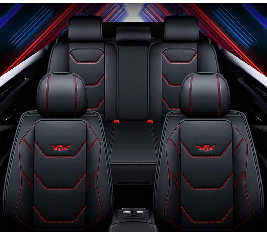 Luxury Breathable Car Seat Covers, Universal 5D PU Leather Front Back ...