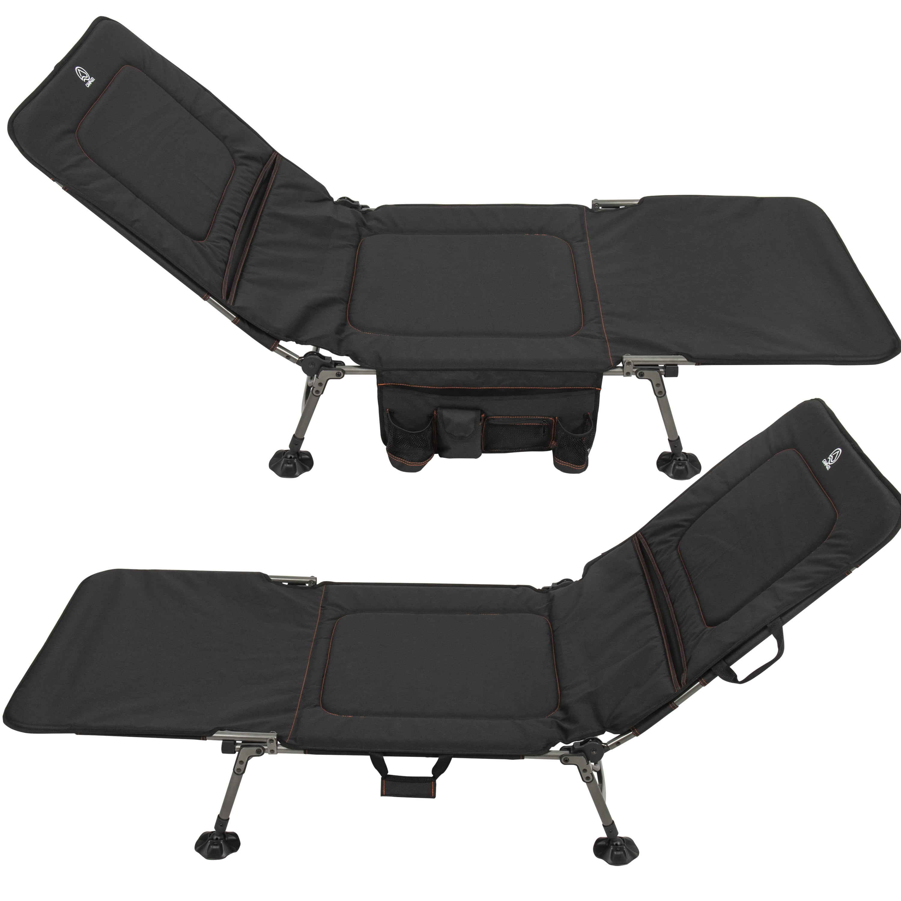 Camp & Go 2-Pack Luxury Camping Cots with 5-Position Recline, Padded ...