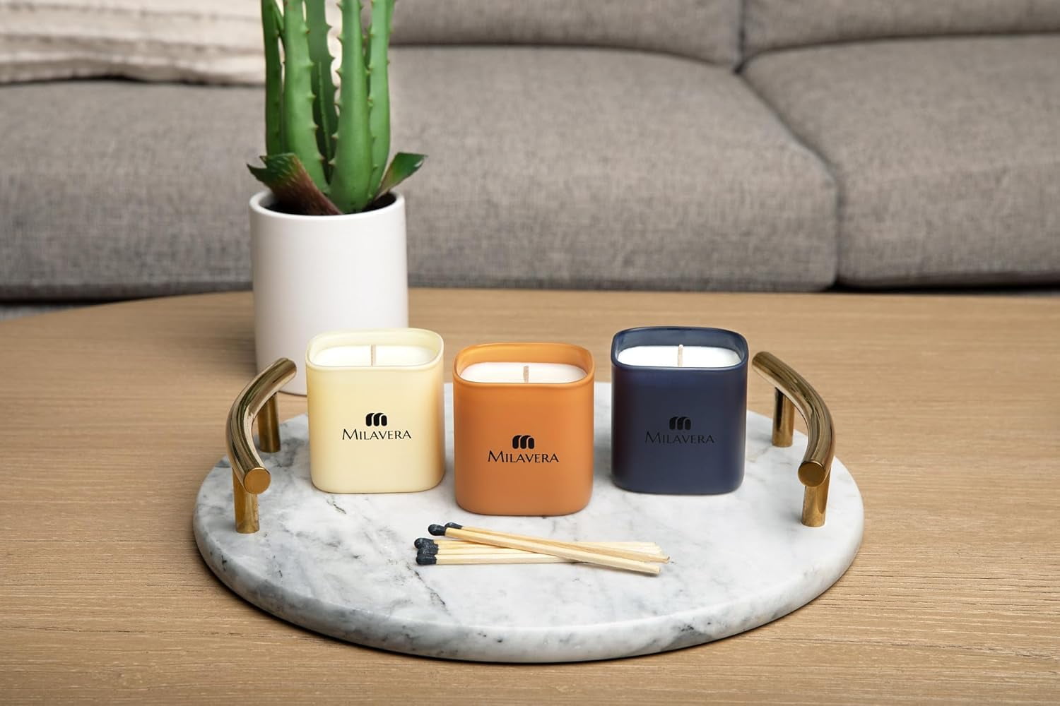 Luxury Candle Set - 3 Scented Candles in Beautiful Colored Glass Jars ...