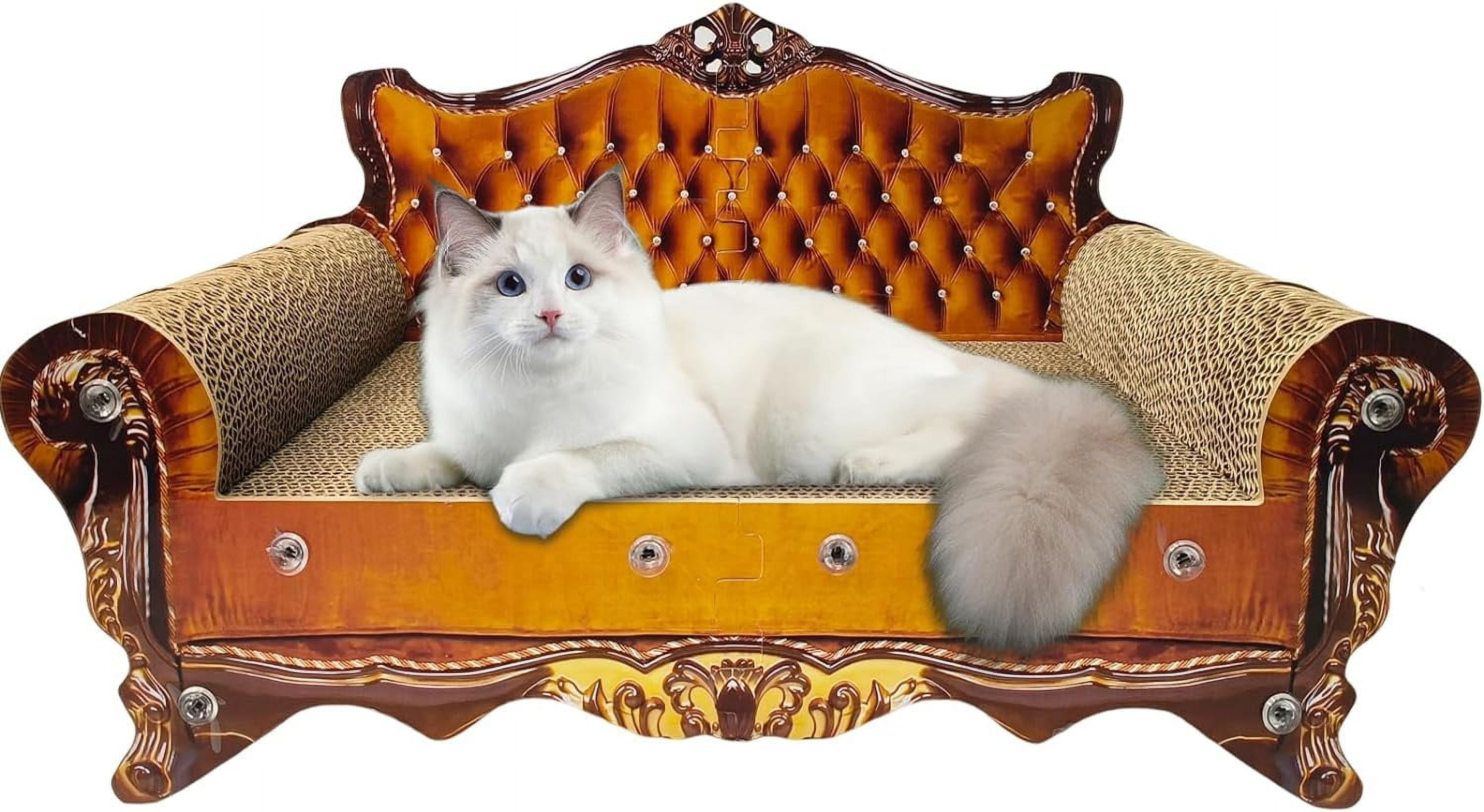 Luxury Cardboard Cat Scratcher Sofa Bed, Couch Shaped Cat Scratching ...