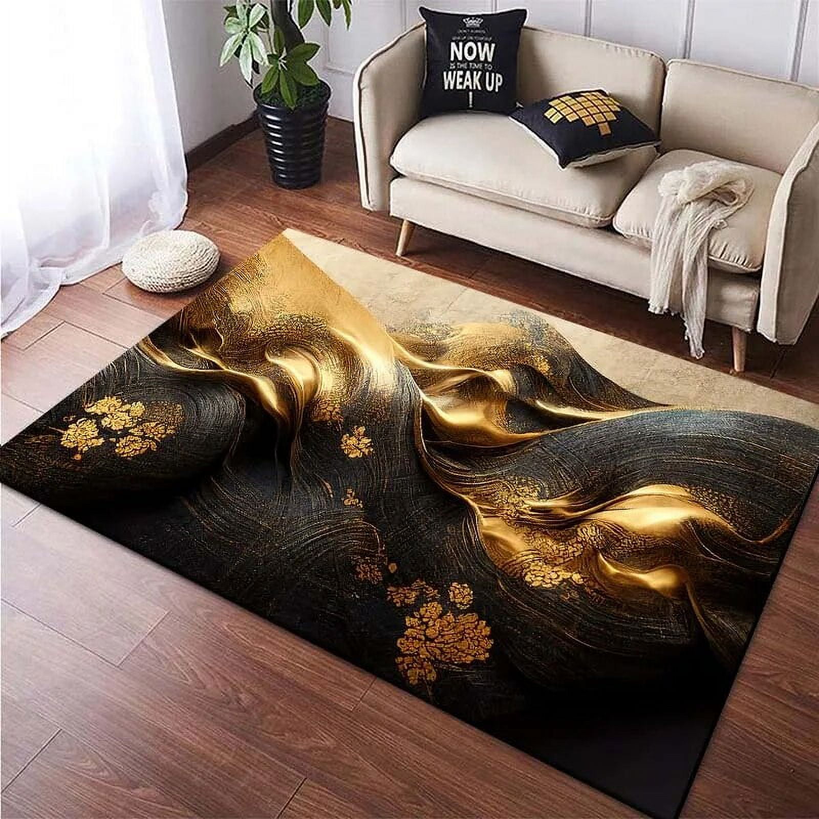 Luxury Carpet Gold Color Rugs Home Decor Mats Non -slip Rugs for ...