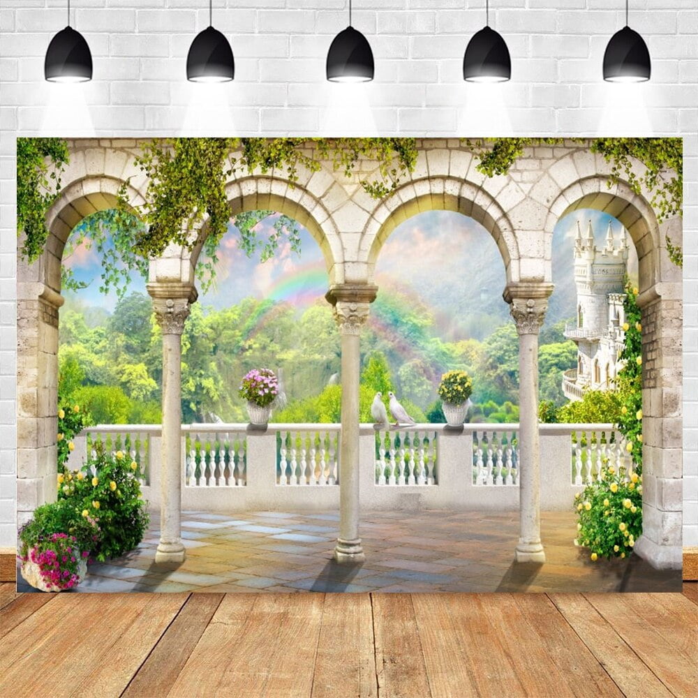 Luxury Castle Palace Church Scene Photography Backdrop Dreamy Flower ...