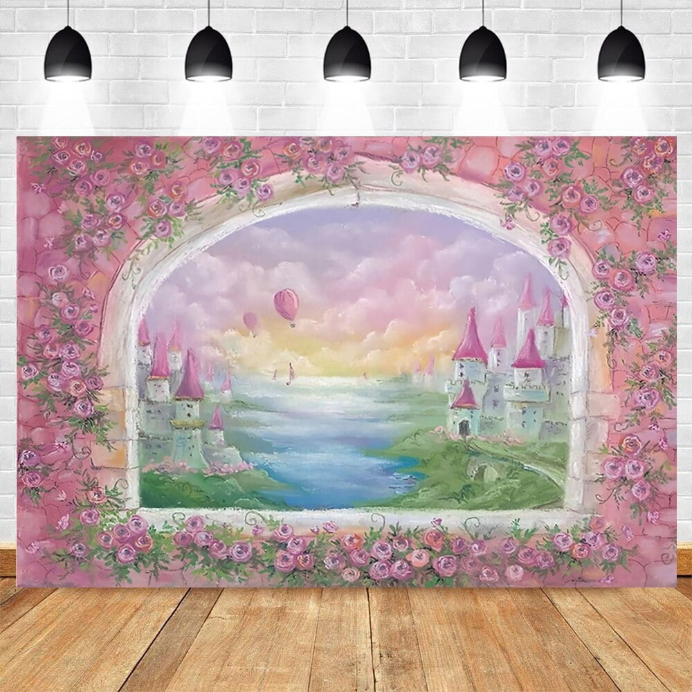 Luxury Castle Palace Church Scene Photography Backdrop Dreamy Flower ...