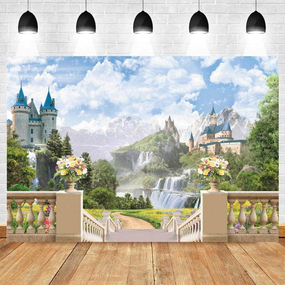 Luxury Castle Palace Church Scene Photography Backdrop Dreamy Flower ...