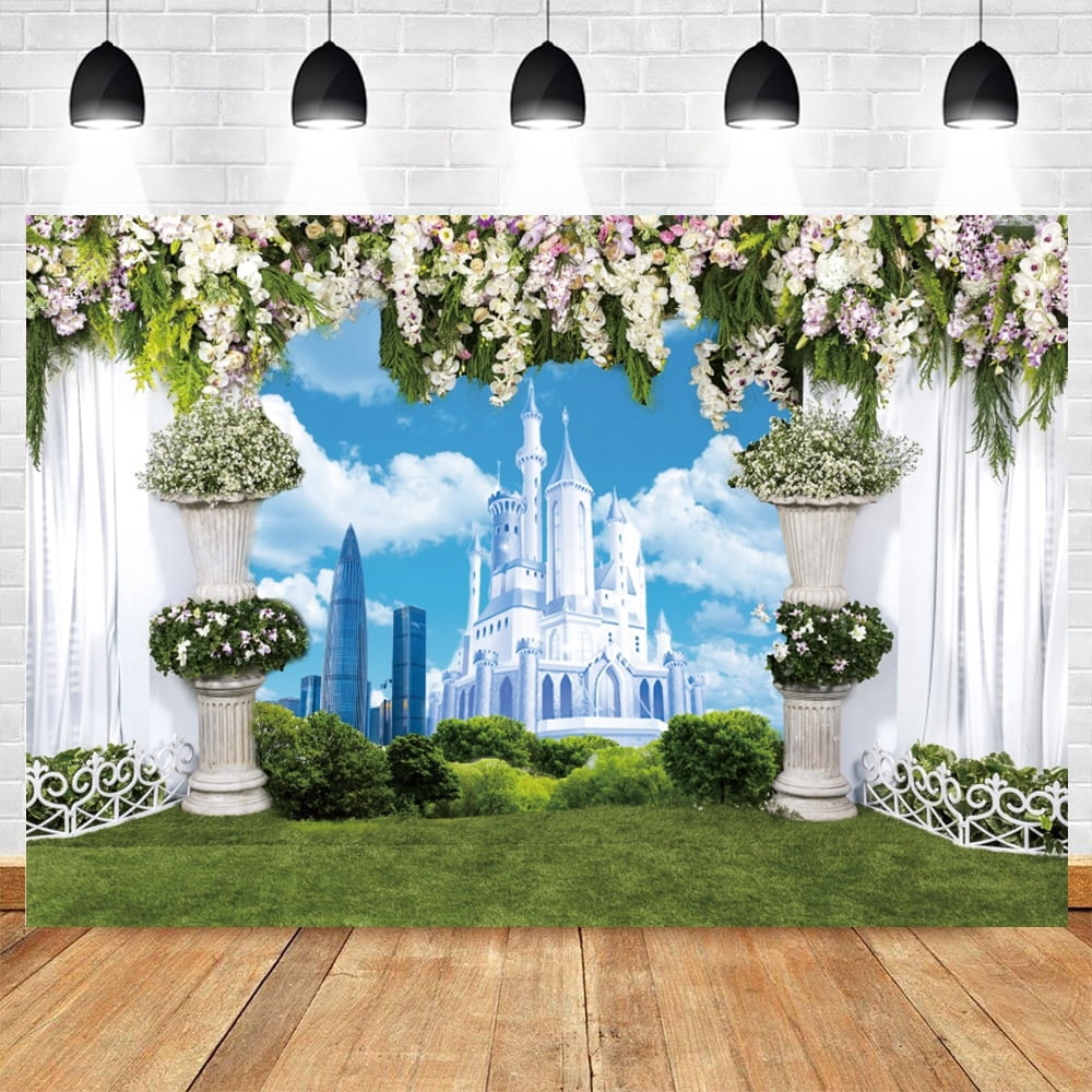 Luxury Castle Palace Church Scene Photography Backdrop Dreamy Flower ...