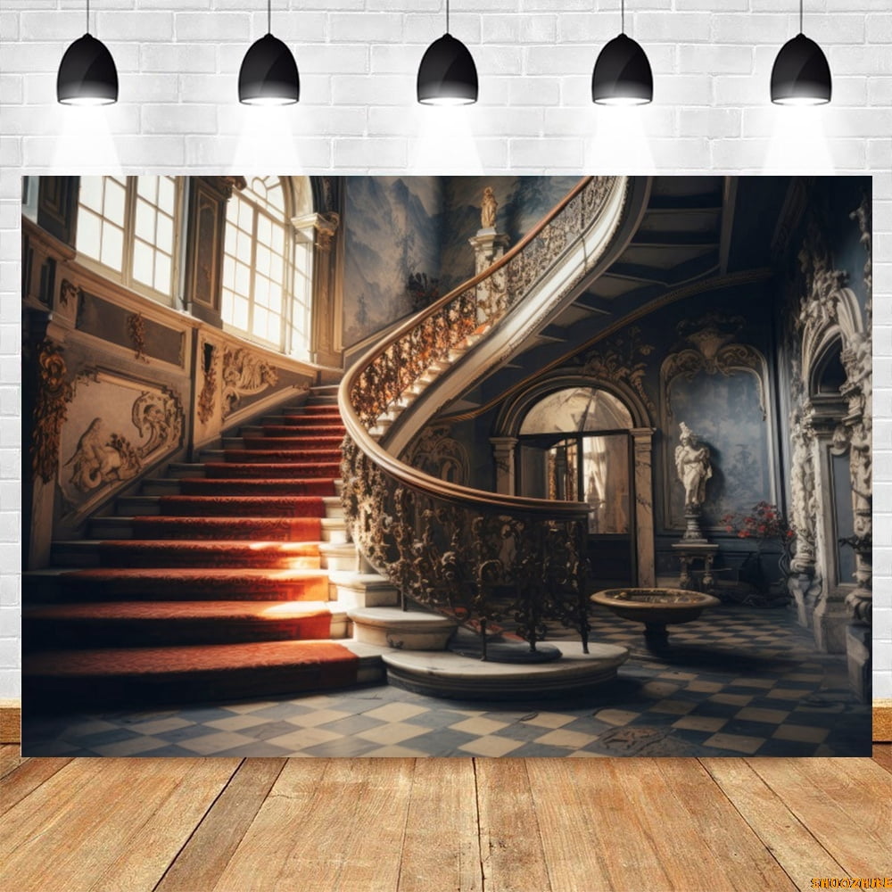 Luxury Castle Photography Backdrop Old Church Red Carpet Stairs Wedding ...