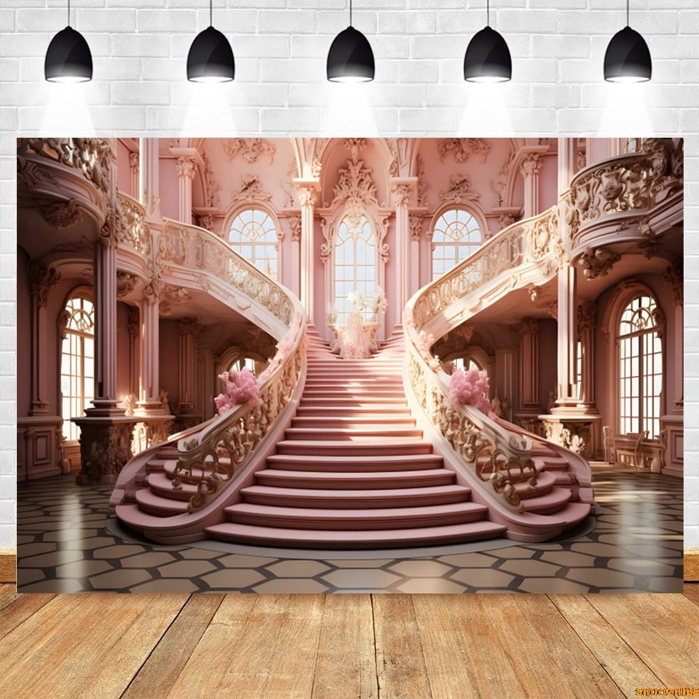 Luxury Castle Photography Backdrop Old Church Red Carpet Stairs Wedding ...