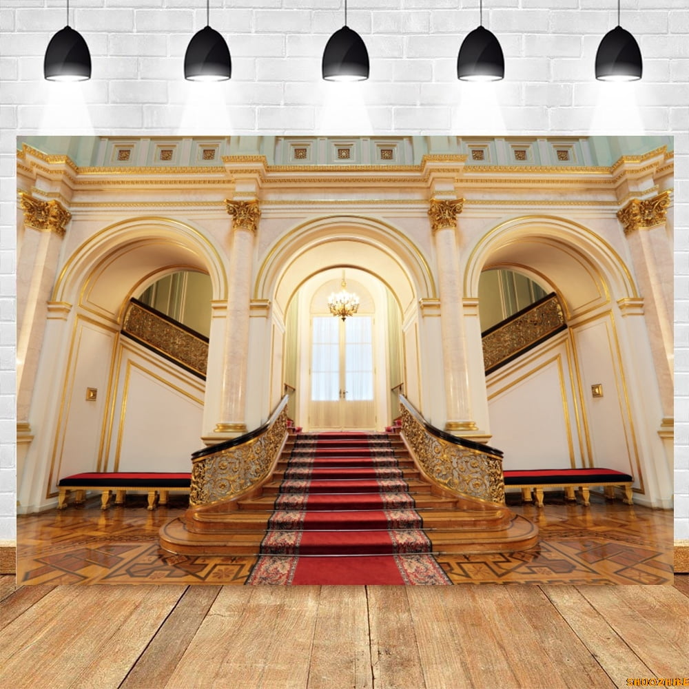 Luxury Castle Photography Backdrop Old Church Red Carpet Stairs Wedding ...