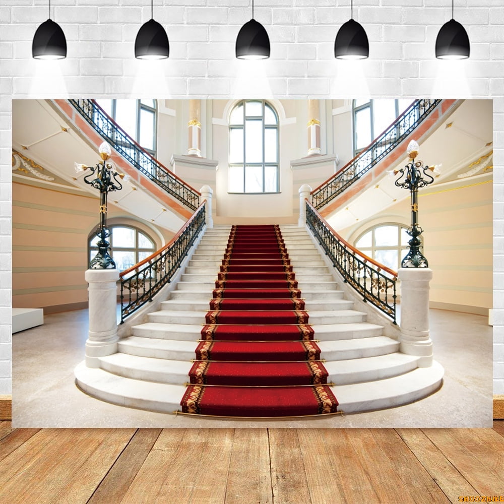 Luxury Castle Photography Backdrop Old Church Red Carpet Stairs Wedding ...
