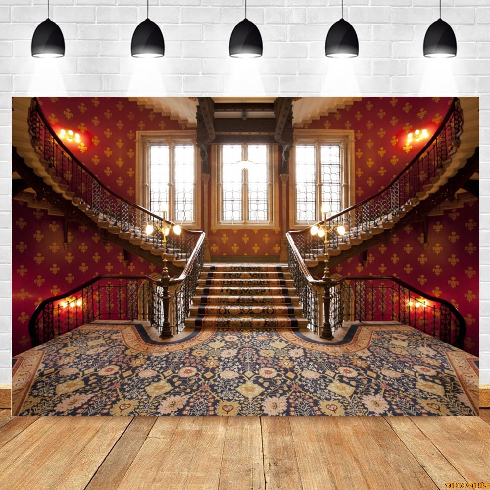 Luxury Castle Photography Backdrop Old Church Red Carpet Stairs Wedding ...