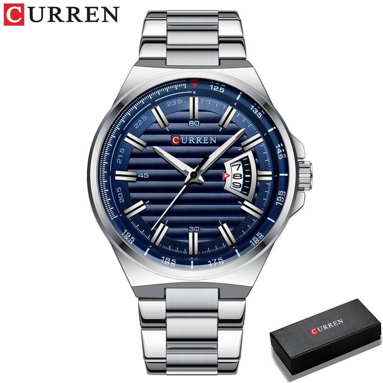 Luxury Casual Brand CURREN Watches Mens Quartz Stainless Steel Band ...