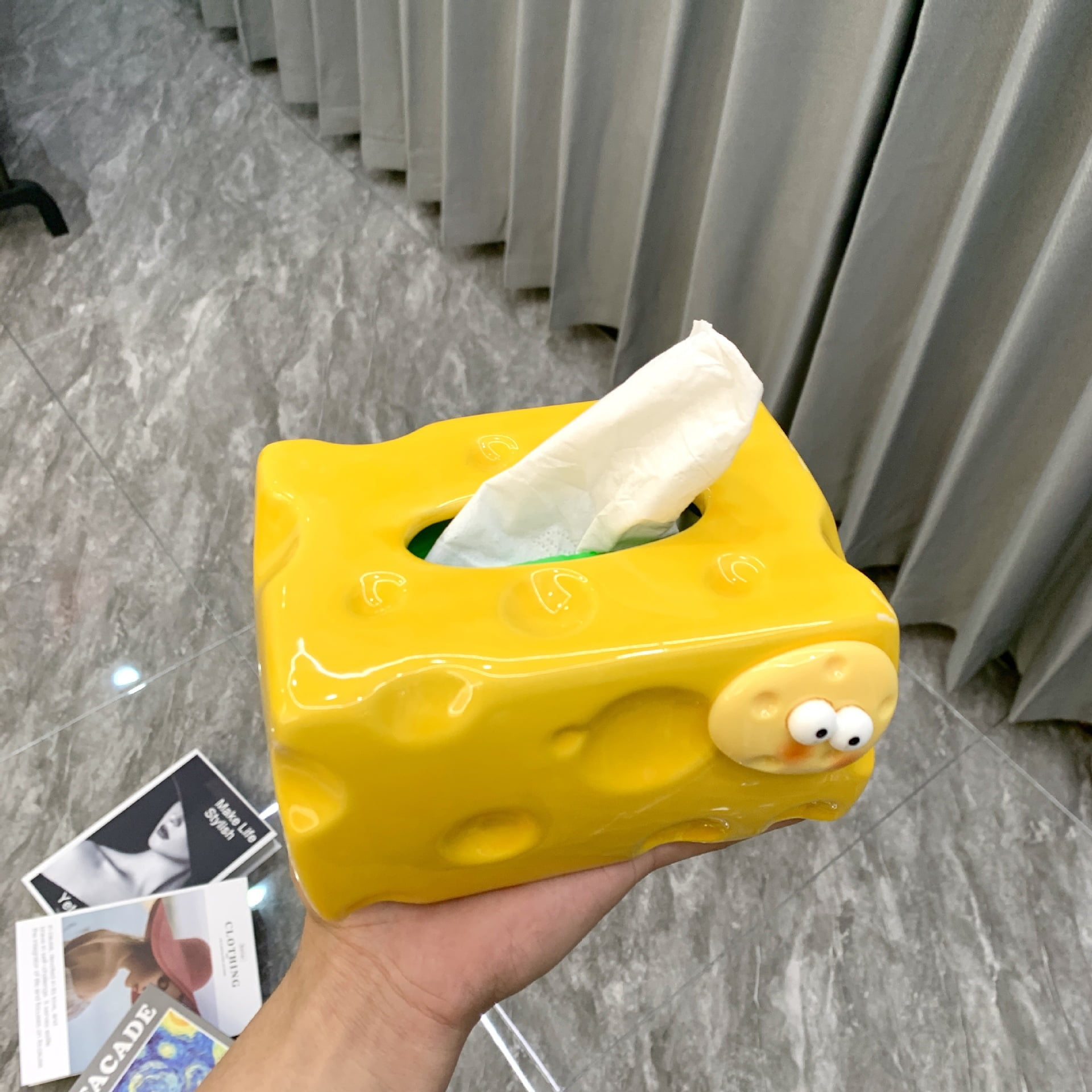 Luxury Ceramic Cheese-Themed Tissue Box for Living Room - High-End ...