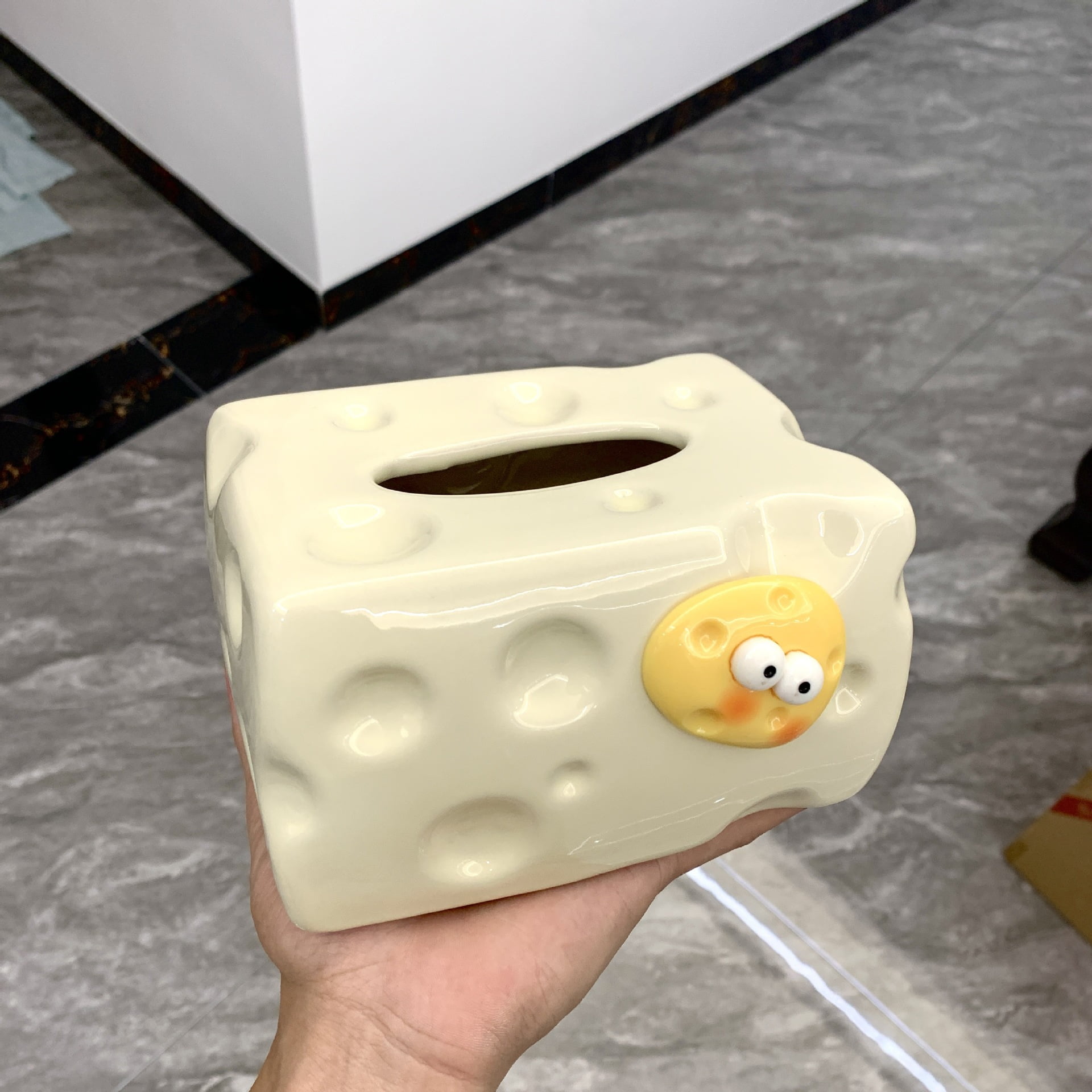Luxury Ceramic Cheese-Themed Tissue Box for Living Room - High-End ...