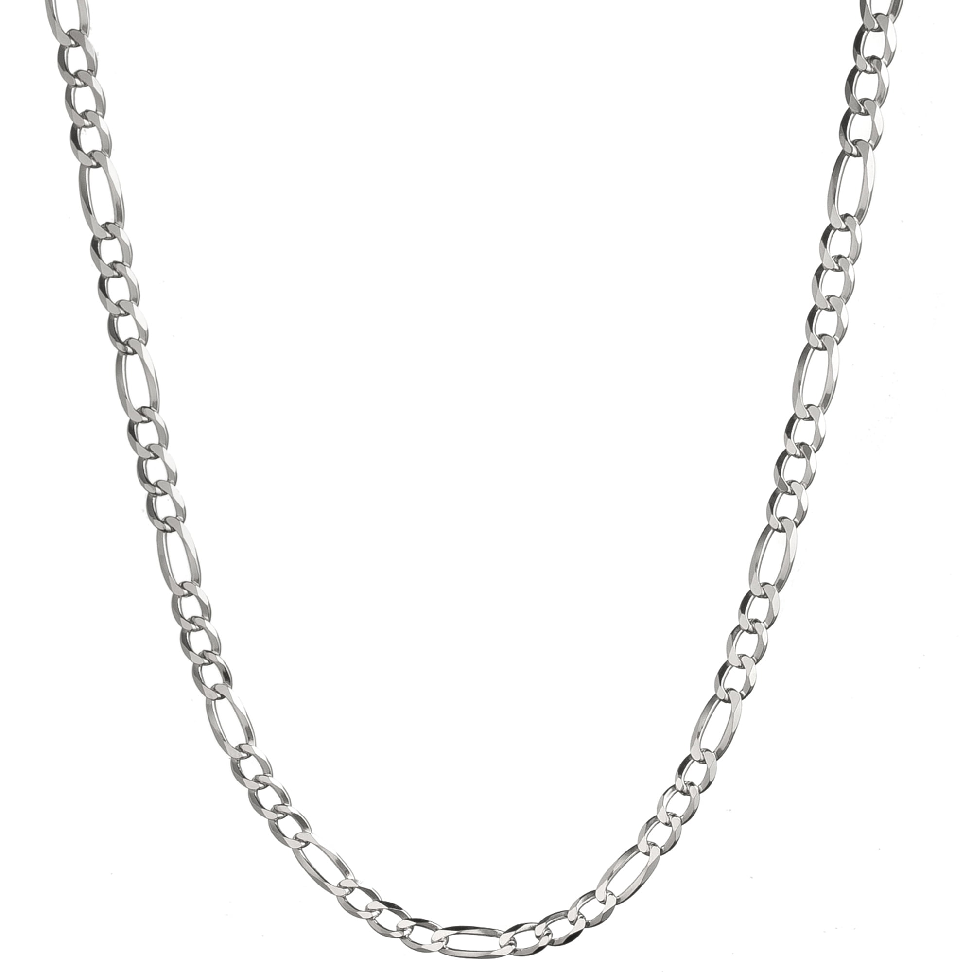 Luxury Chain Co. 4mm Italian Figaro Chain Sterling Silver Necklace for ...