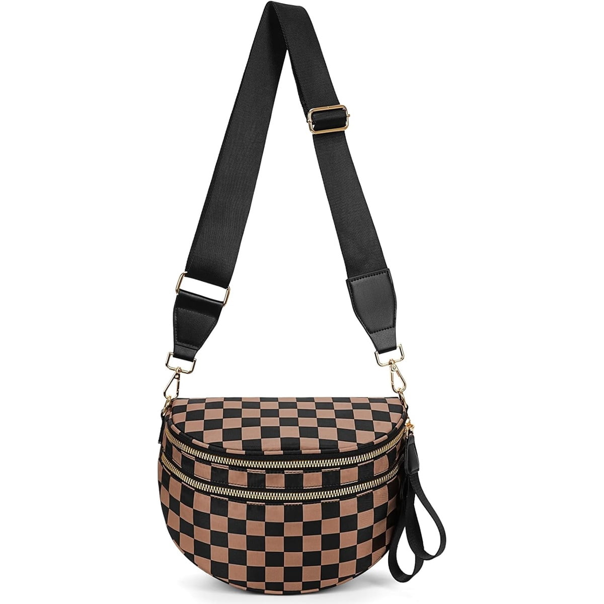Luxury Checkered Crossbody Bag,Spacious Bum Bags for Women Nylon ...