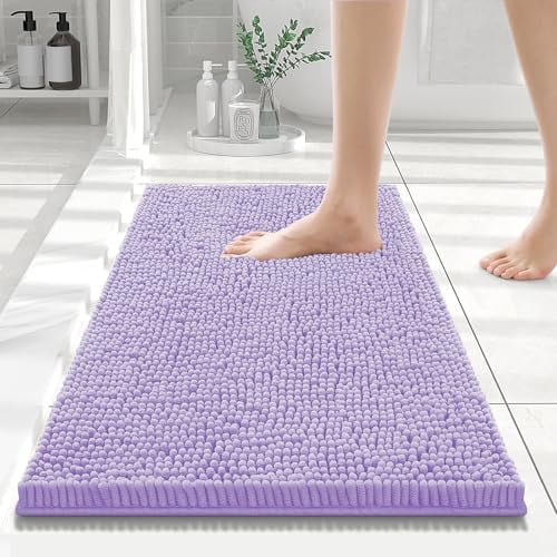 Luxury Chenille Bathroom Rugs 24x16, Extra Soft and Absorbent Shaggy ...