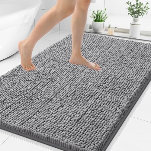 Luxury Chenille Bathroom Rugs 40x32, Extra Soft and Absorbent Shaggy ...