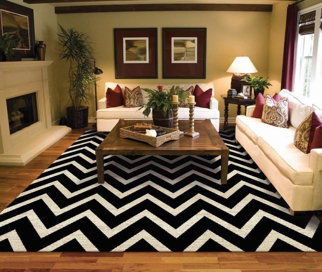 Luxury Chevron Modern Cream 8x11 Rugs Black Mark 4x6 5x8 Bedroom for ...