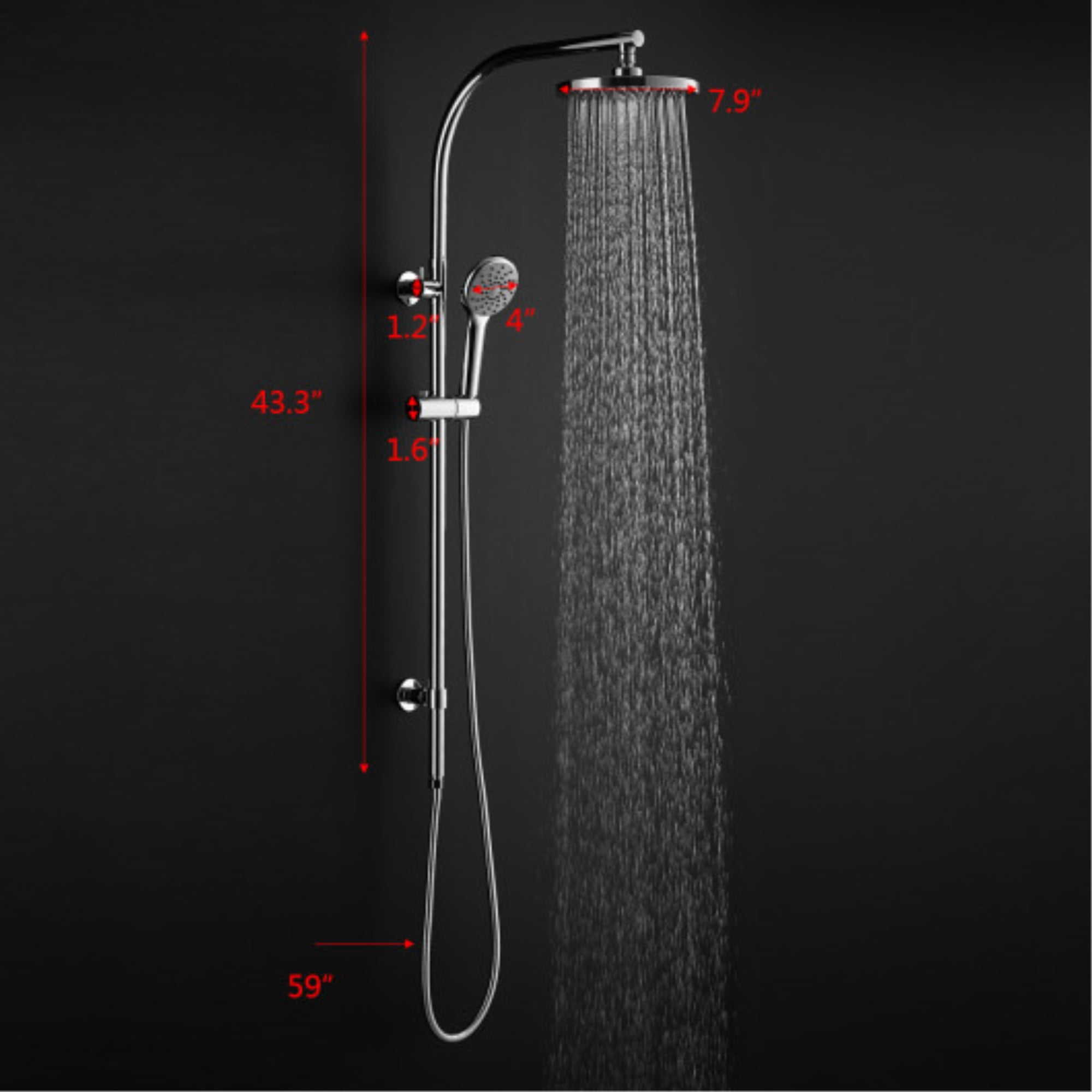 Luxury Chrome Shower Set with Dual Showerheads and Easy Assembly ...