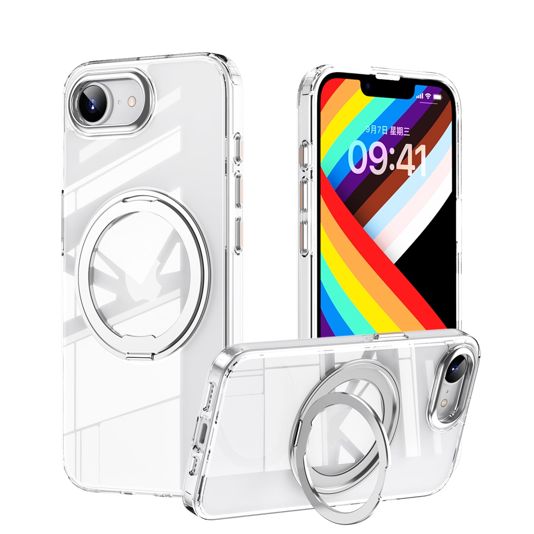 Luxury Clear for iPhone 16e Case with Magnetic Kickstand, Compatible ...