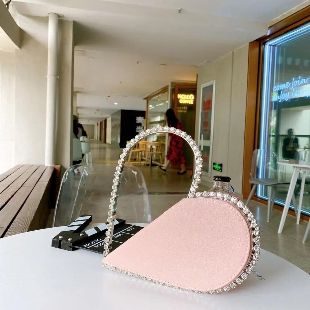 Luxury Colored Diamond Half Moon Women Purses and Handbags Evening Bag ...