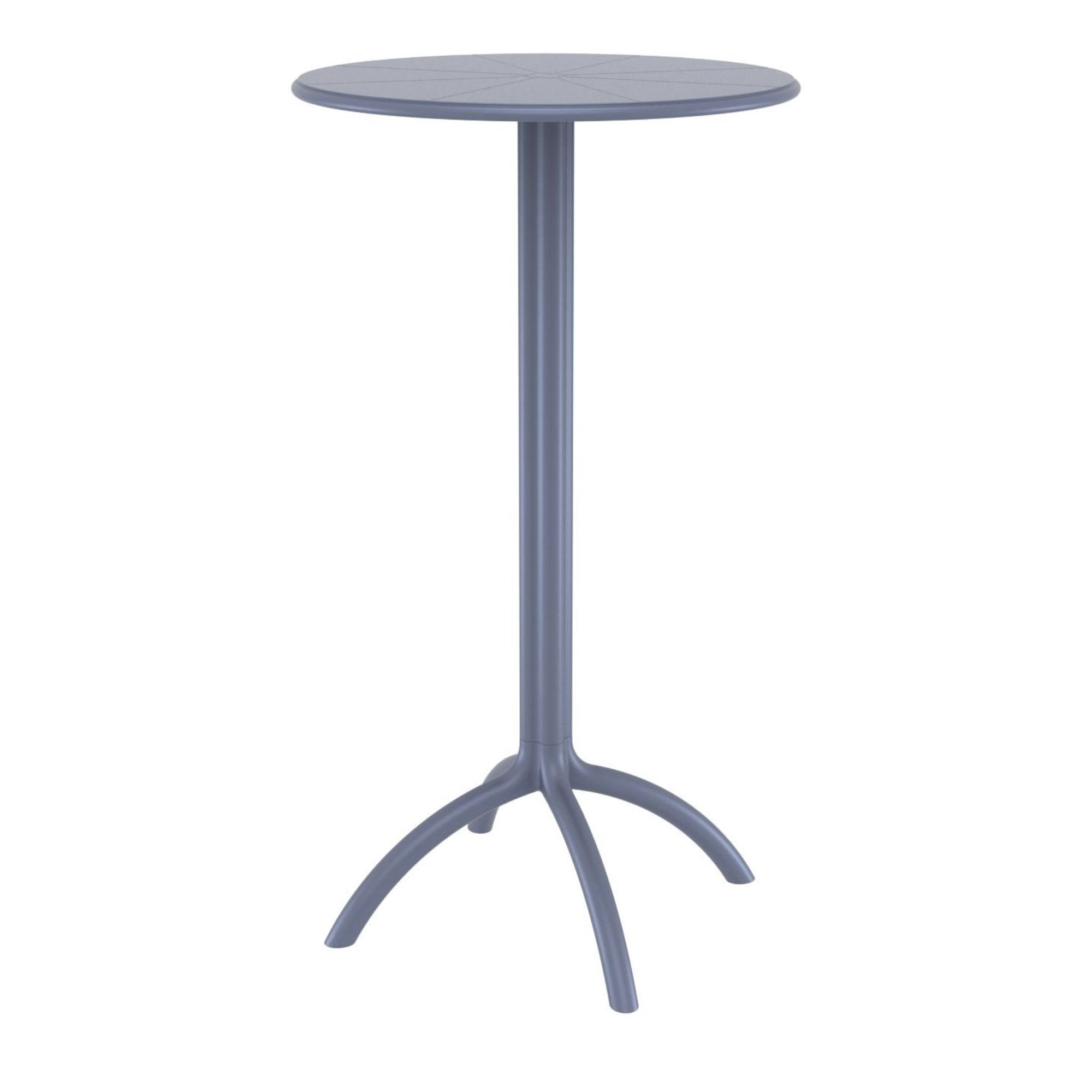 Luxury Commercial Living 42.5" Gray Durable Round Outdoor Patio Bar ...