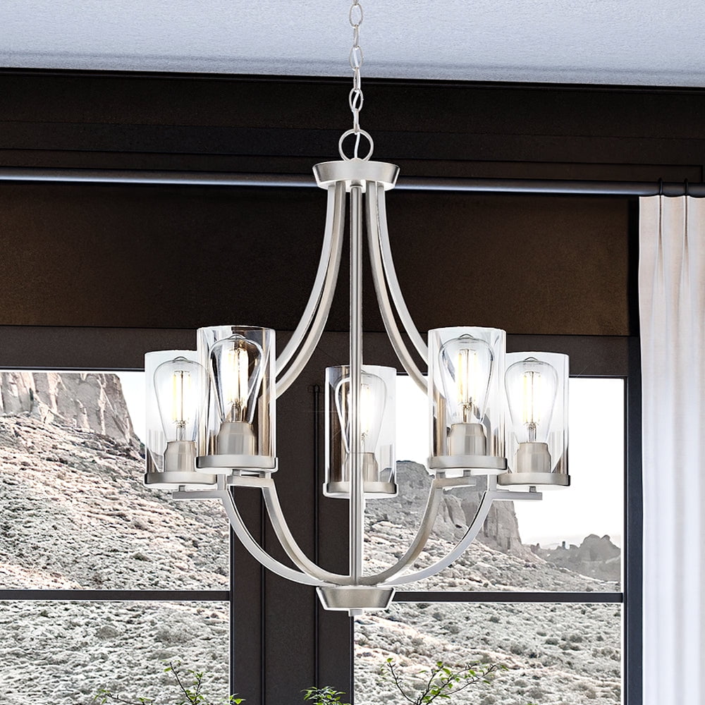 Luxury Contemporary Chandelier, 26H x 26W, with Modern Style, Brushed ...