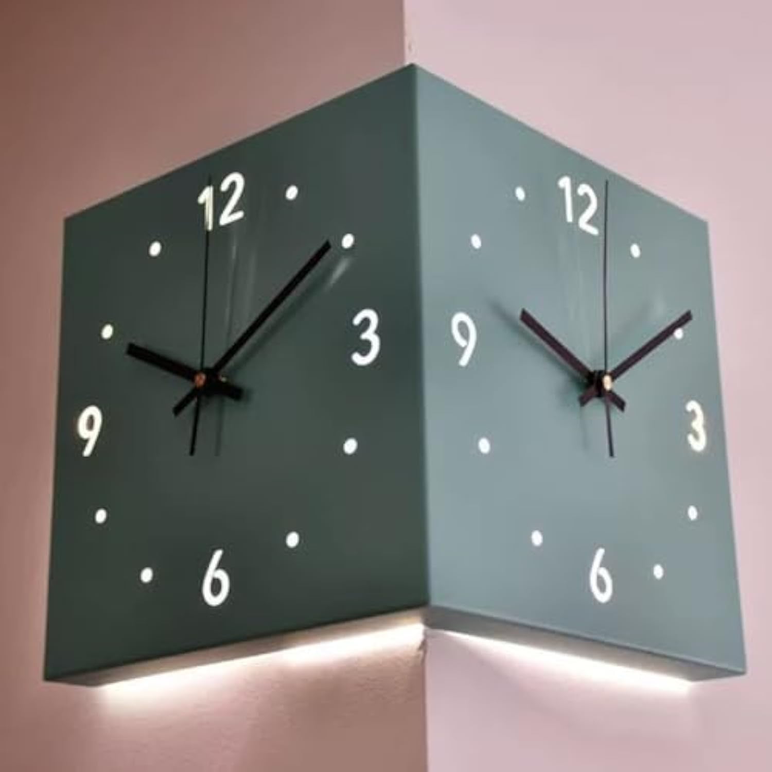 Luxury Corner Wall Clocks for Living Room Decor, Double Sided Wall ...