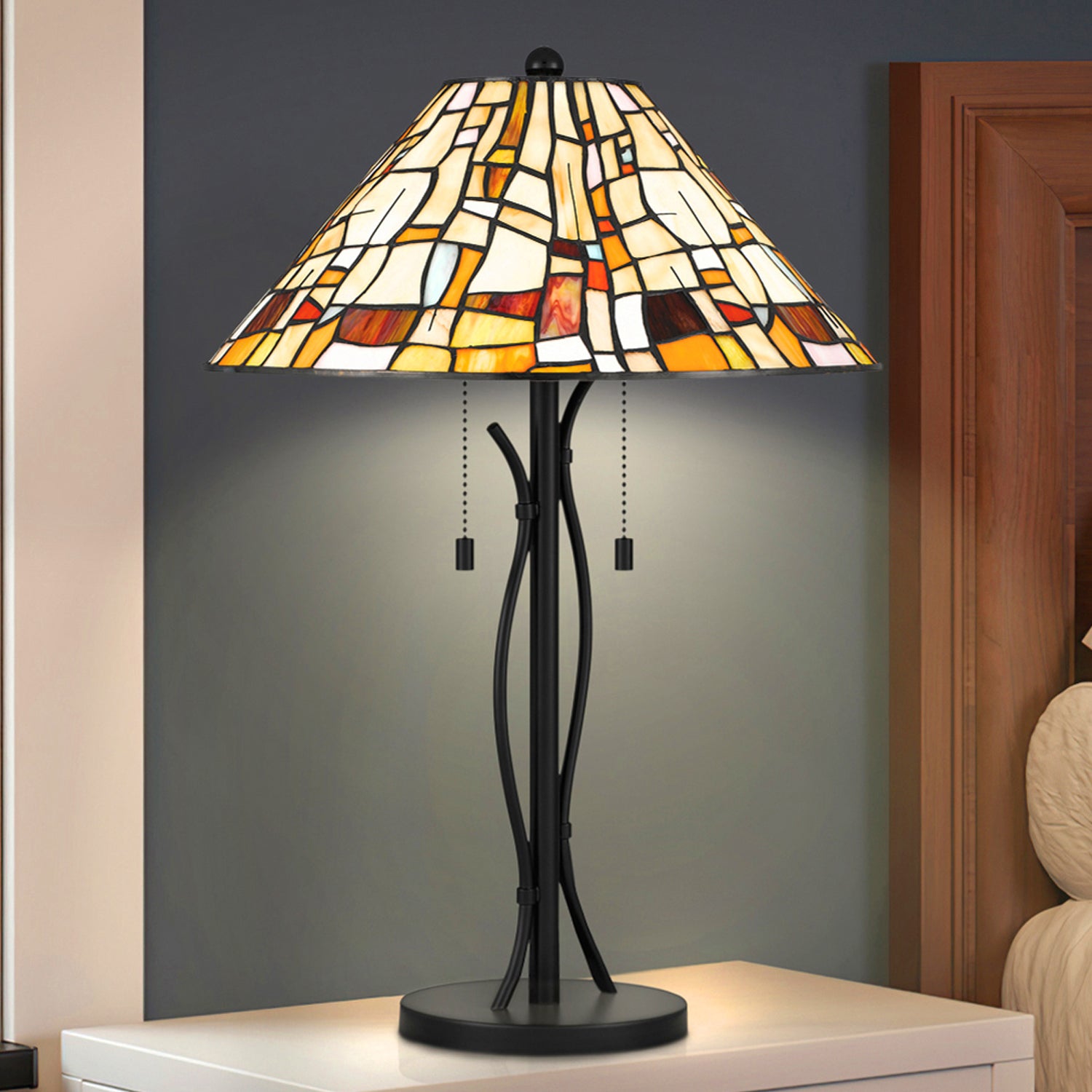 Luxury Cottagecore Tiffany Table Lamp, Large Size: 24.25''H x 16''W ...