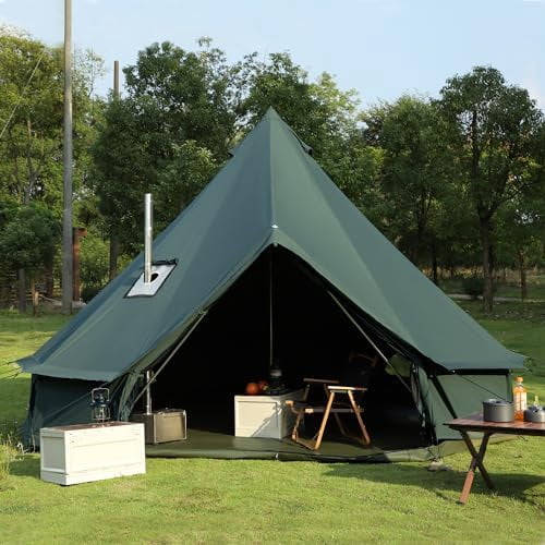 Luxury Cotton Bell Tent, Yurt Canvas Tent with Stove Jack, 4/6/8 Person ...