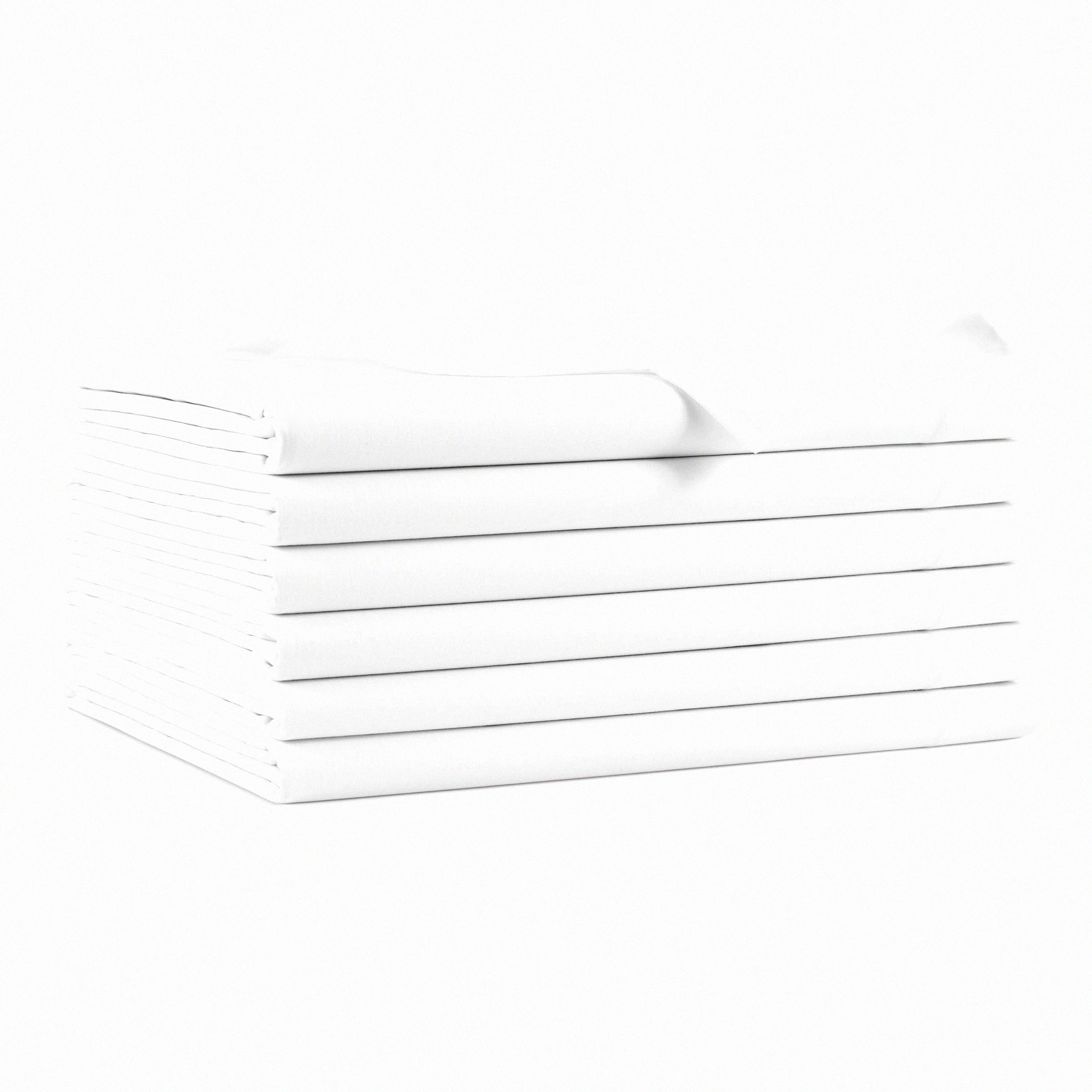 Luxury Cotton Blend Hotel Bedding Set - 6 Pack Flat Sheets (White, Full ...