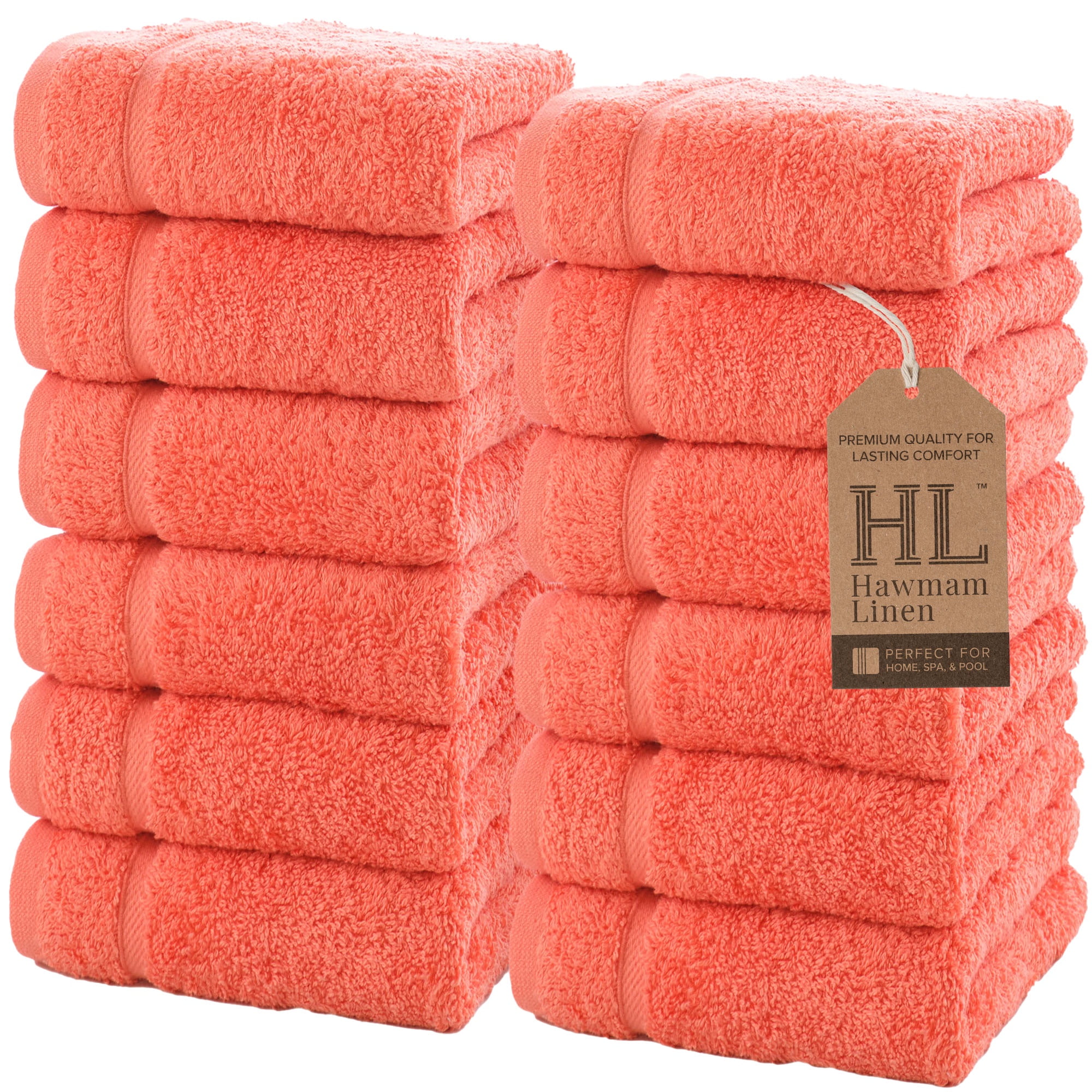 Luxury Cotton Washcloths 13x13 Inch - Large Hotel Spa Bathroom Face ...