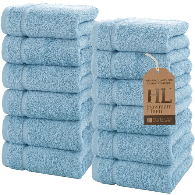 Luxury Cotton Washcloths 13x13 Inch - Large Hotel Spa Bathroom Face ...