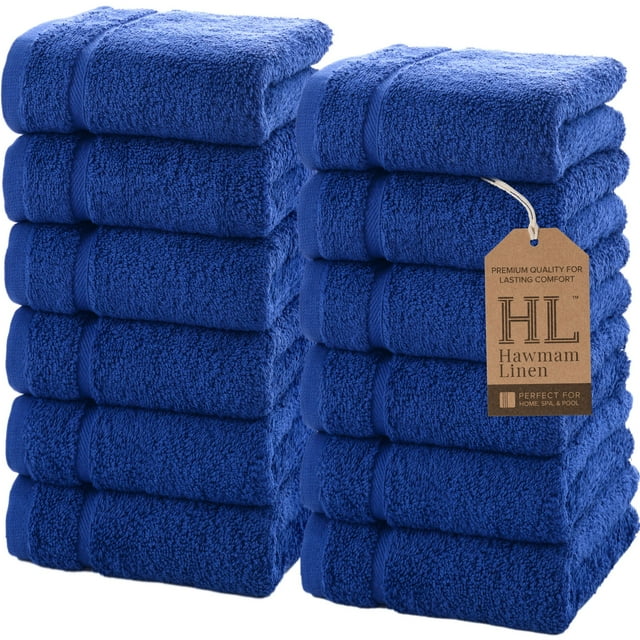 Luxury Cotton Washcloths 13x13 Inch - Large Hotel Spa Bathroom Face ...