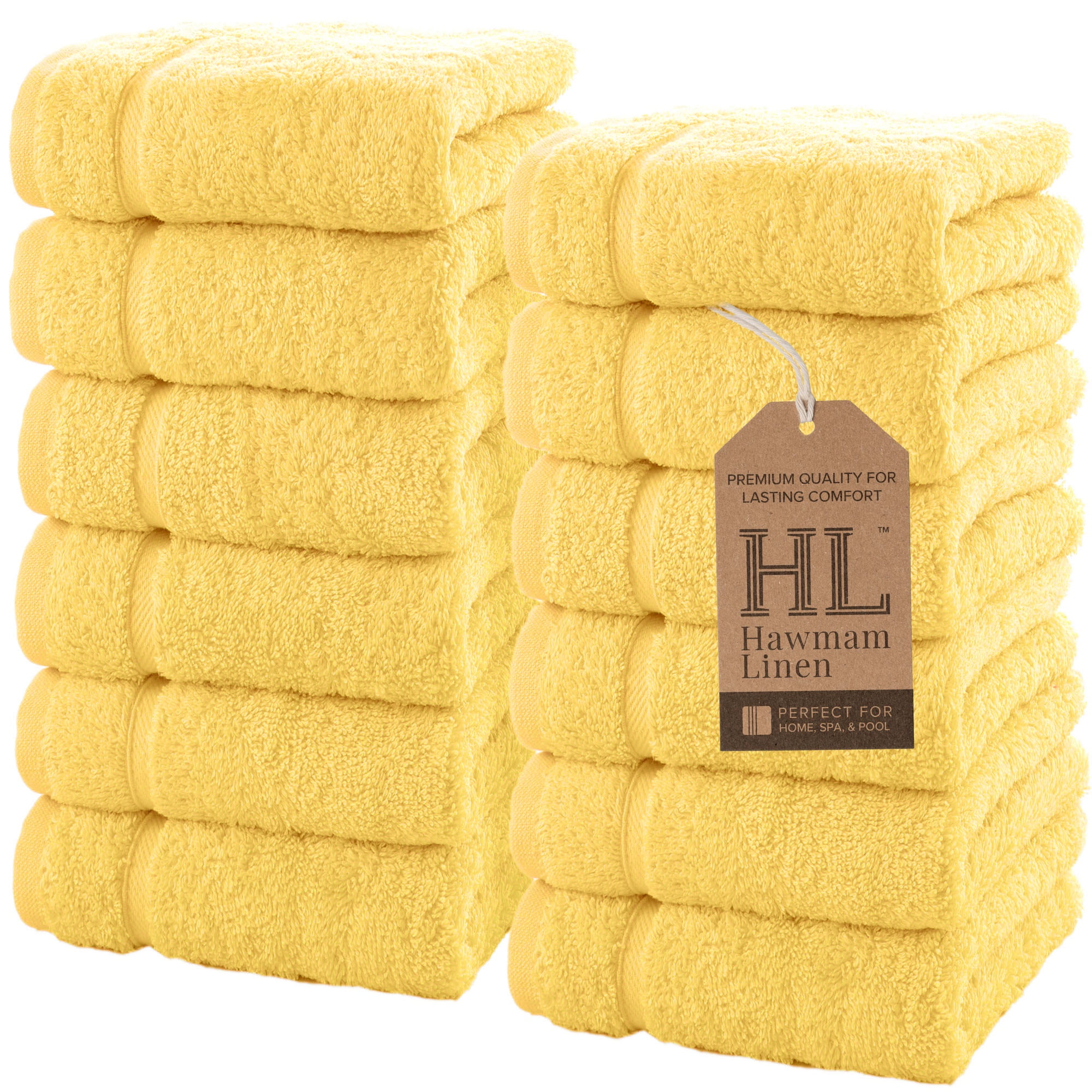 Luxury Cotton Washcloths 13x13 Inch - Large Hotel Spa Bathroom Face ...