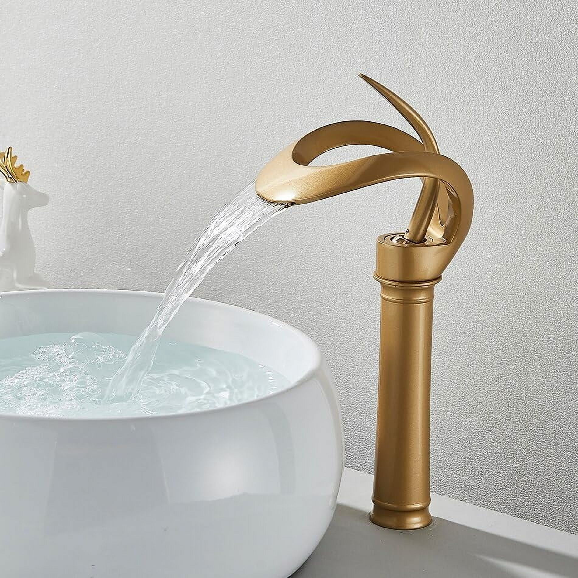 Luxury Creative Waterfall Basin Faucet Single Handle Deck Mount Basin ...