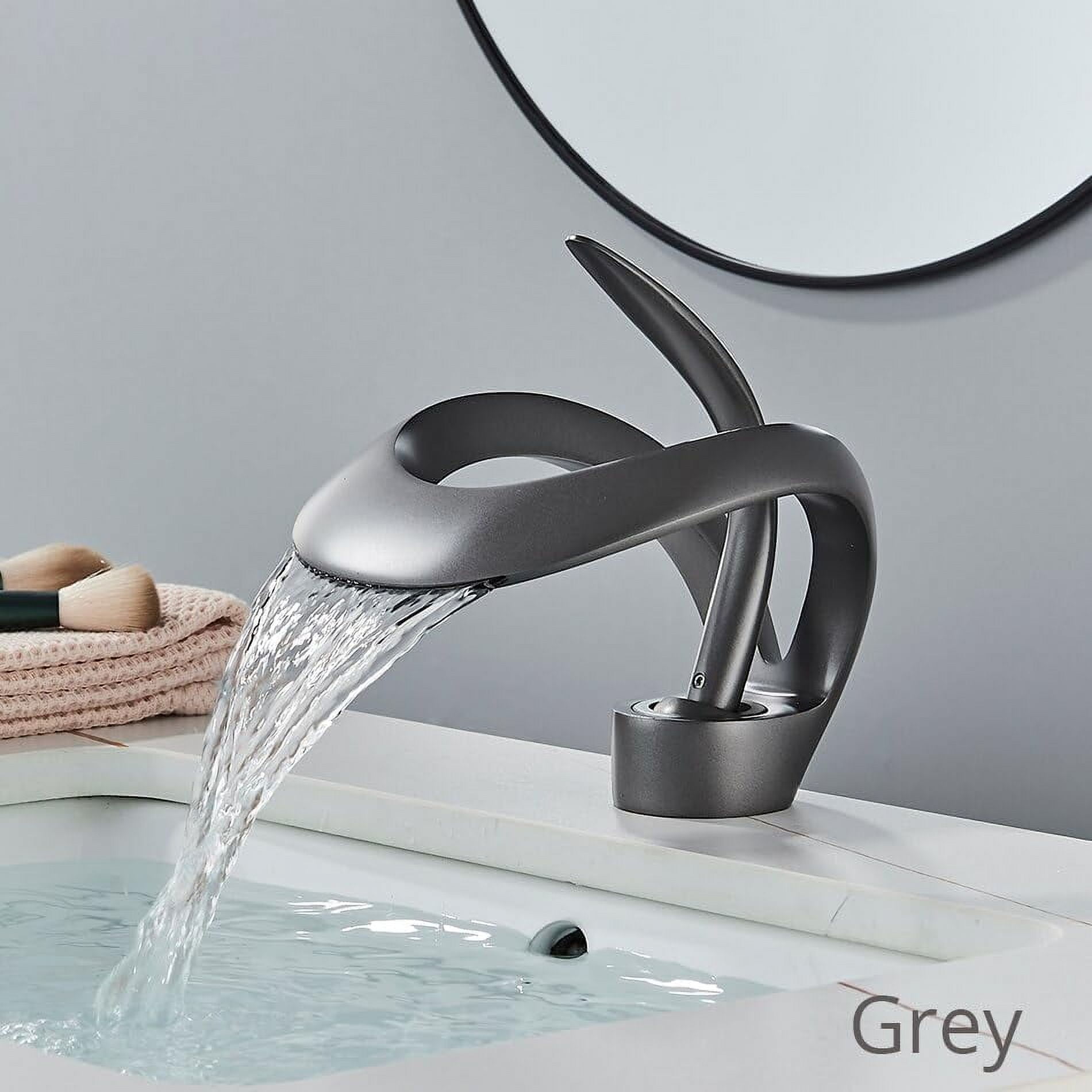 Luxury Creative Waterfall Basin Faucet Single Handle Deck Mount Basin ...