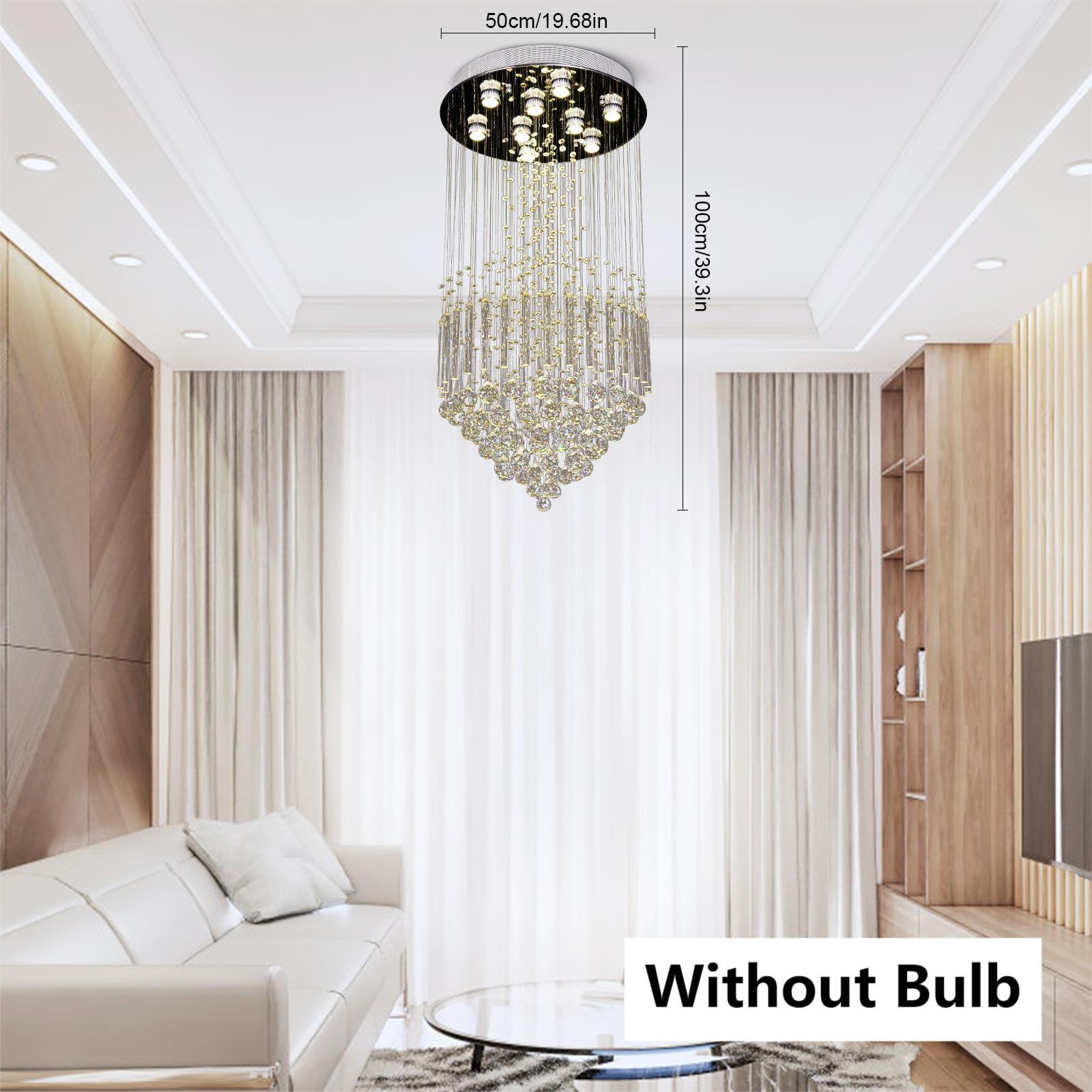 Luxury Crystal Raindrop Ceiling Light LED Chandelier Pendant Hanging ...
