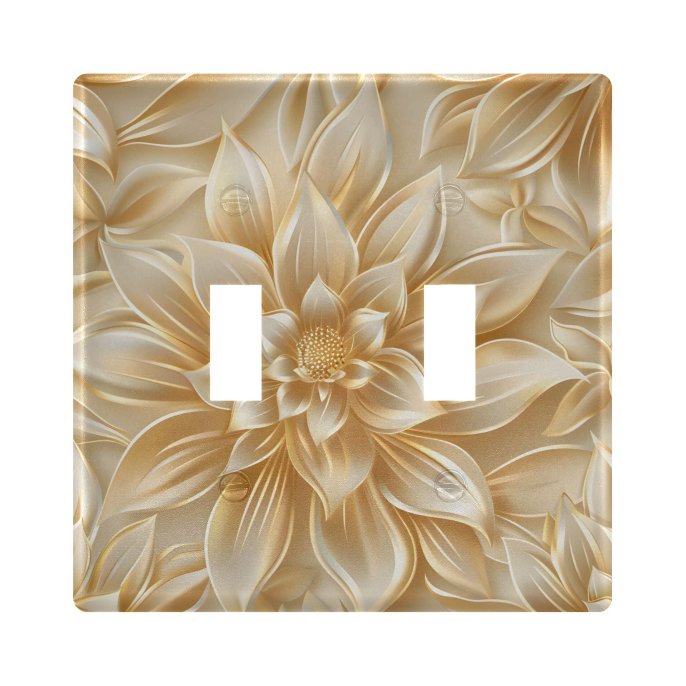 Luxury Dahlia Flower Light Switch Plate Covers 2 Gang Wall Plate ...