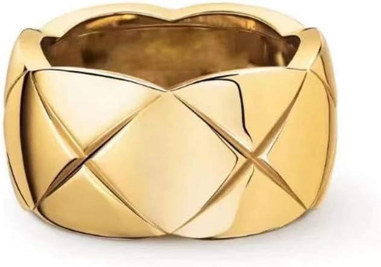 Luxury Designer 18K Gold Plating Crush Ring Surface Width Narrow 3.5mm ...